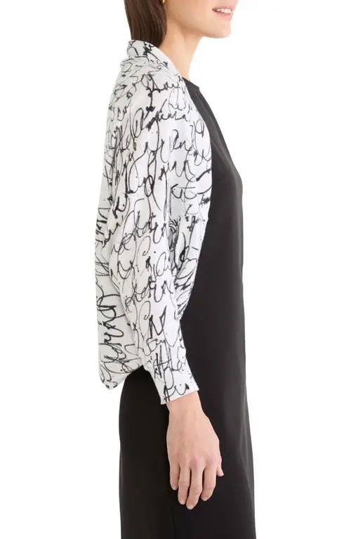 NIC+ZOE Printed Cotton-blend Shrug Cardigan