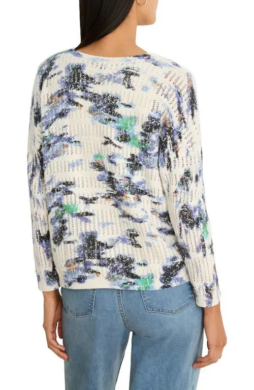 NIC+ZOE Pointelle V-neck Sweater