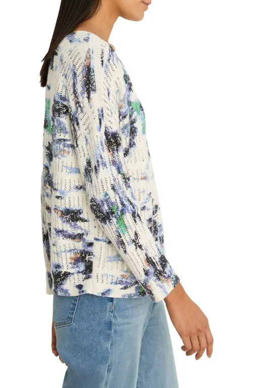 NIC+ZOE Pointelle V-neck Sweater