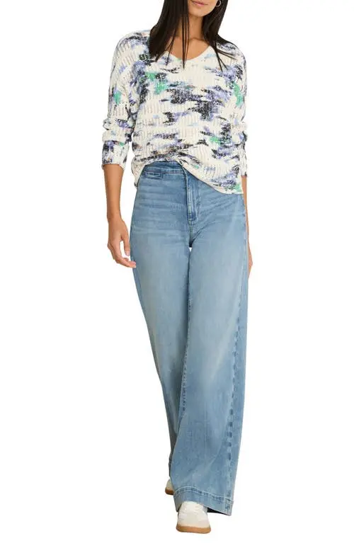 NIC+ZOE Pointelle V-neck Sweater