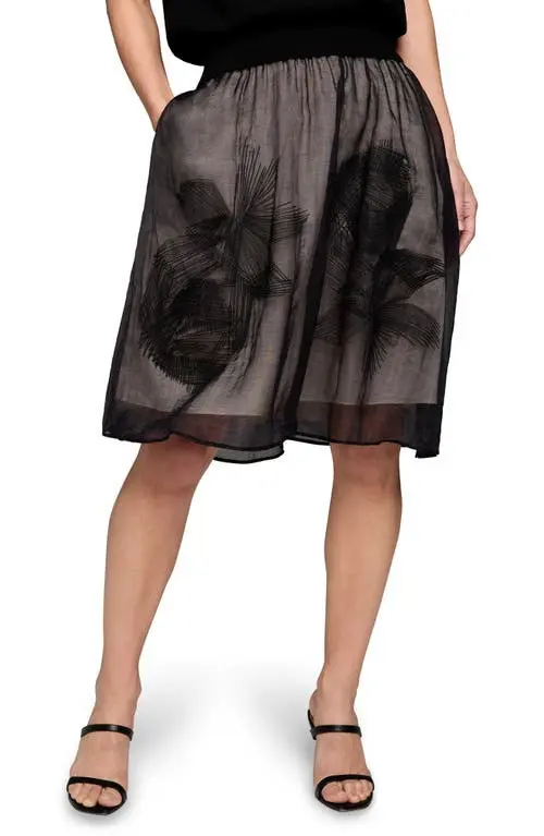 NIC+ZOE Embroidered Mesh Skirt - Black Multi