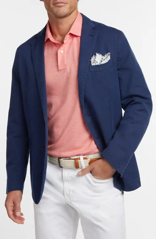 David Donahue The Jackson Soft Cotton & Linen Sport Coat - Navy