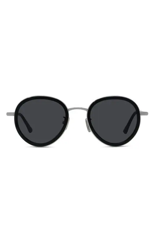 Givenchy Round Frame 49mm Sunglasses - Shiny Palladium/smoke