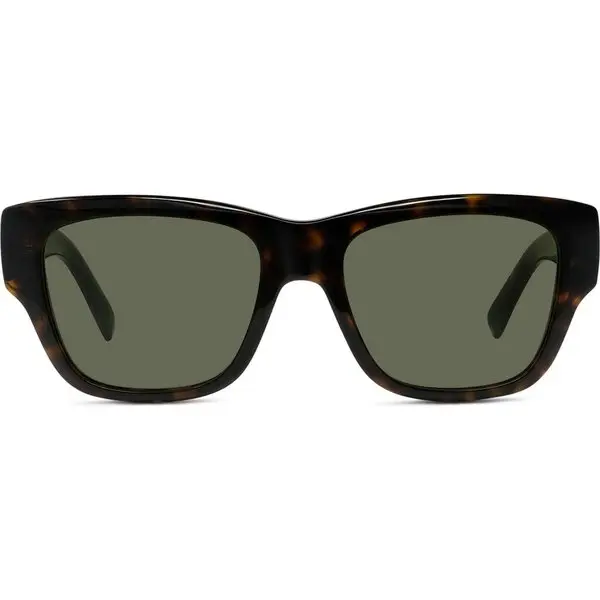 Givenchy City 53mm Geometric Sunglasses - Dark Havana/green