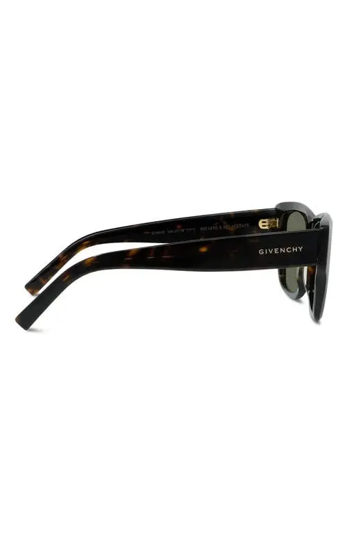 Givenchy City 53mm Geometric Sunglasses - Dark Havana/green