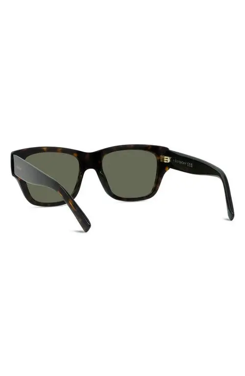 Givenchy City 53mm Geometric Sunglasses - Dark Havana/green