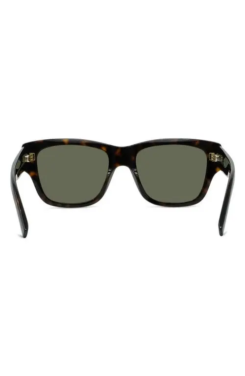 Givenchy City 53mm Geometric Sunglasses - Dark Havana/green