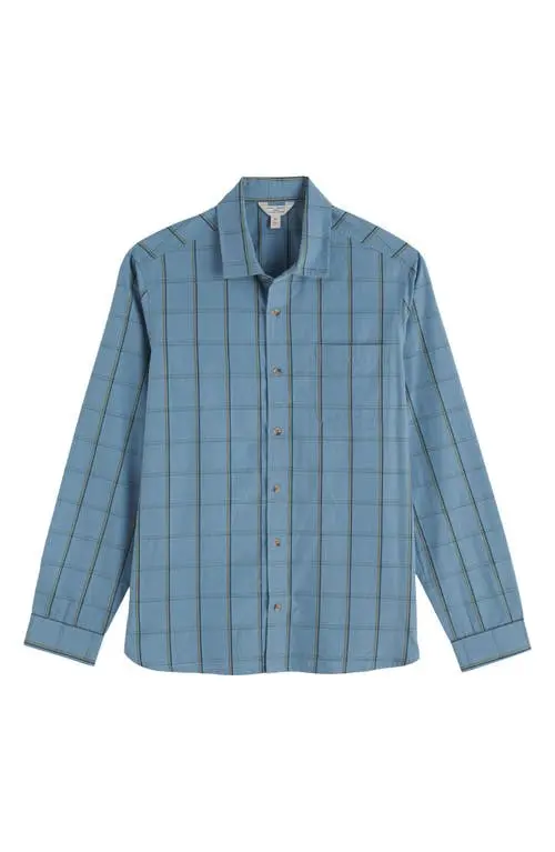 SEASALT CORNWALL Banyan Windowpane Check Organic Cotton Button-up Shirt - Scrimshaw Tide