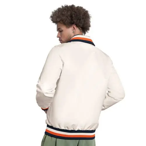 STARTER Detroit Tigers The Captain Cooperstown Logo Varsity Jacket - White