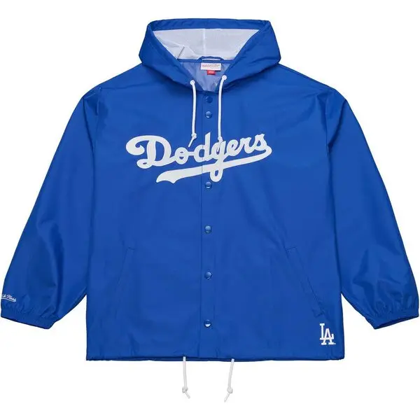 Mitchell & Ness Los Angeles Dodgers Full-snap Hooded Coaches Jacket - Royal