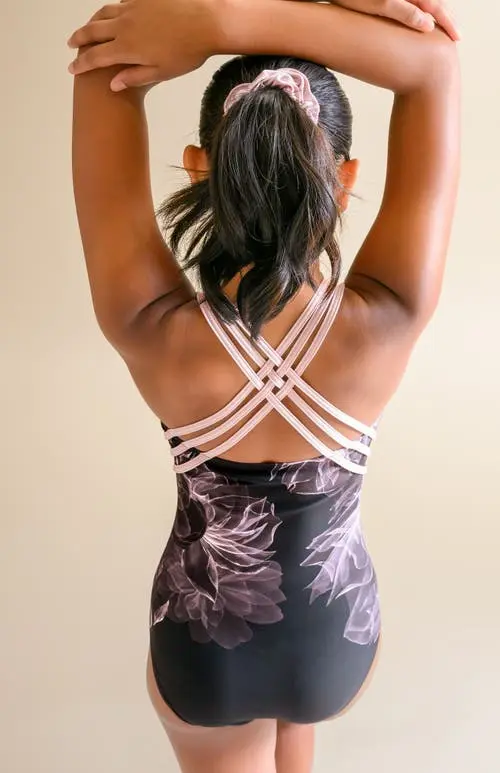 DESTIRA Floral Leotard With Woven Straps