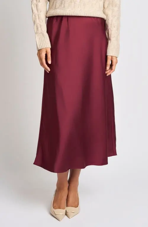 Halogen Flared Maxi Skirt - Burgundy