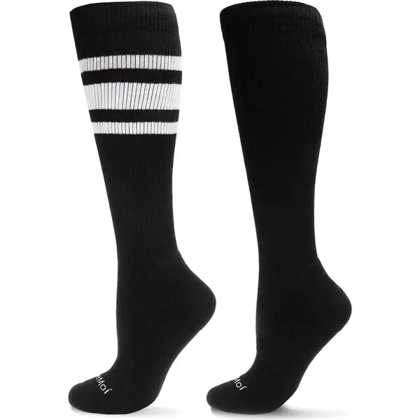 MEMOI Assorted 2-pack Knee-high Compression Socks - Black