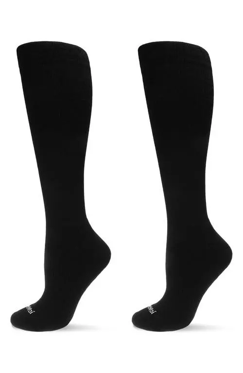MEMOI Assorted Merino Wool-blend Knee High Socks 2-pack - Black