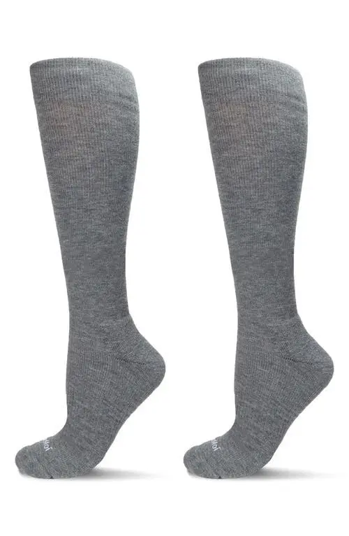 MEMOI Assorted Merino Wool-blend Knee High Socks 2-pack - Gray Heather