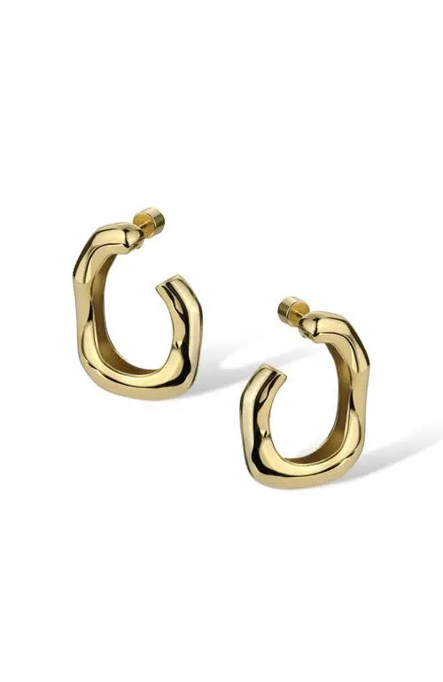 RETRO CHIC Root Hoop Earrings - Gold