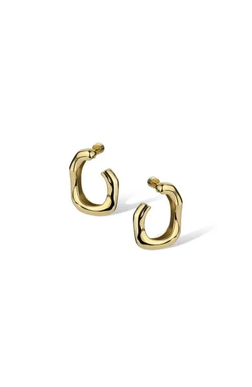 RETRO CHIC Root Hoop Earrings - Gold