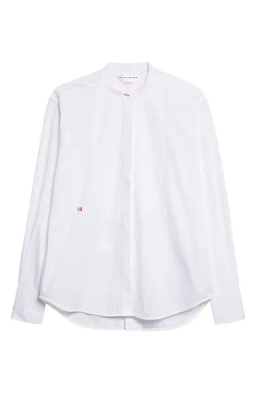 Victoria Beckham Bib Detail Cotton Poplin Button-up Shirt - White