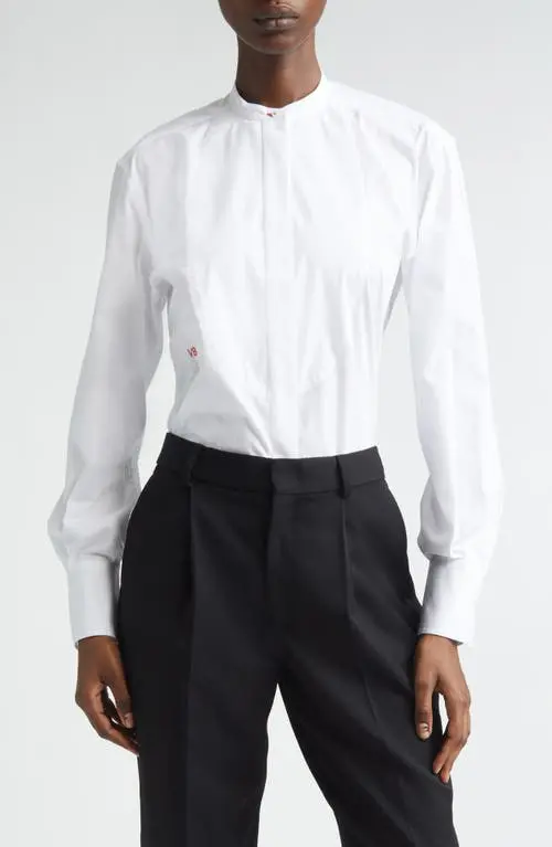 Victoria Beckham Bib Detail Cotton Poplin Shirt