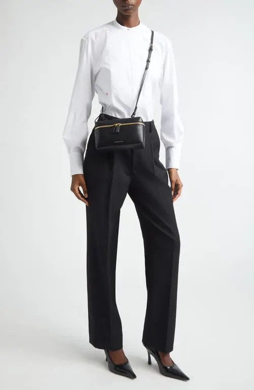 Victoria Beckham Bib Detail Cotton Poplin Shirt