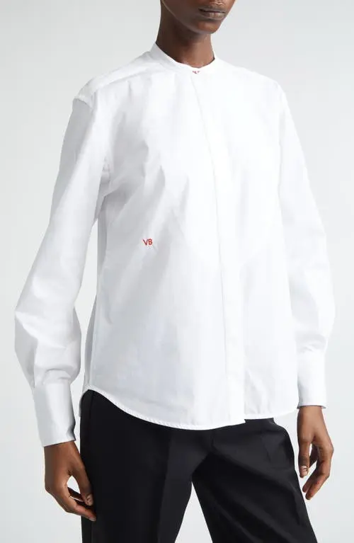 Victoria Beckham Bib Detail Cotton Poplin Shirt