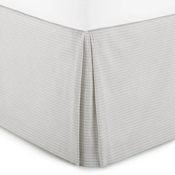 PEACOCK ALLEY Maddox Plaid Bed Skirt - Pewter