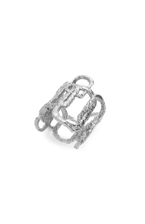 RETRO CHIC Roman Arc Ring - Silver