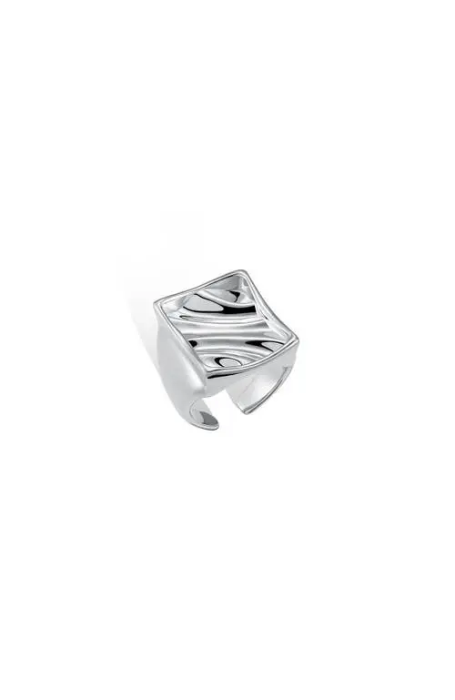 RETRO CHIC Tidal Glow Ring - Silver