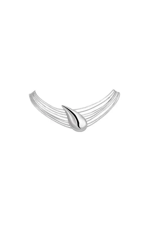 RETRO CHIC Droplet Necklace - Silver