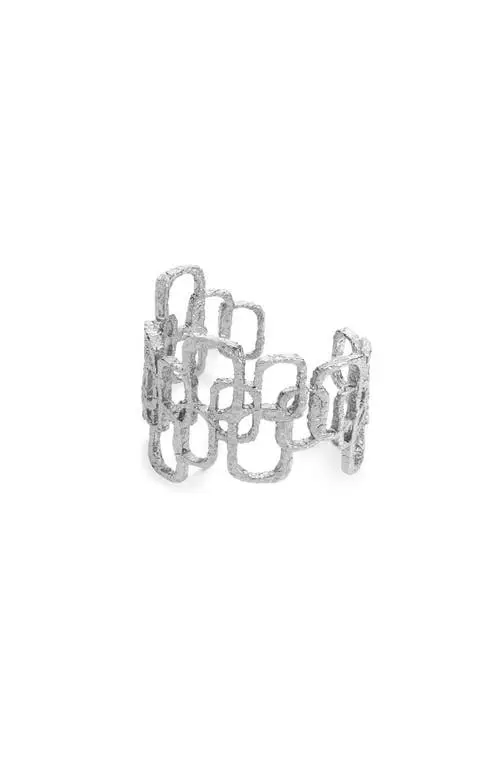 RETRO CHIC Roman Arc Cuff Bracelet - Silver