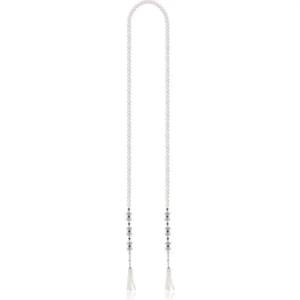 RETRO CHIC Art Deco Long Necklace - Silver