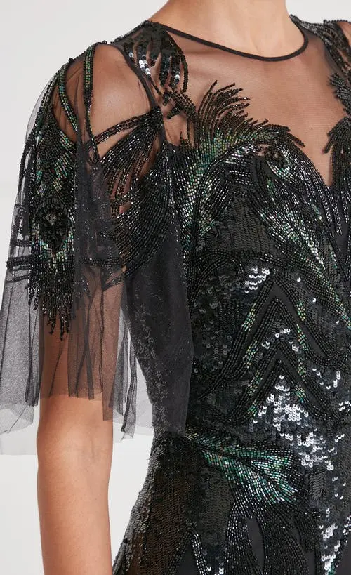 TEMPERLEY LONDON Peacock Embellished Midi Dress