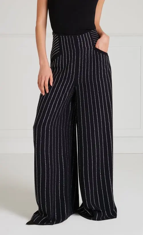 TEMPERLEY LONDON Villanelle Wide Leg Trousers - Black