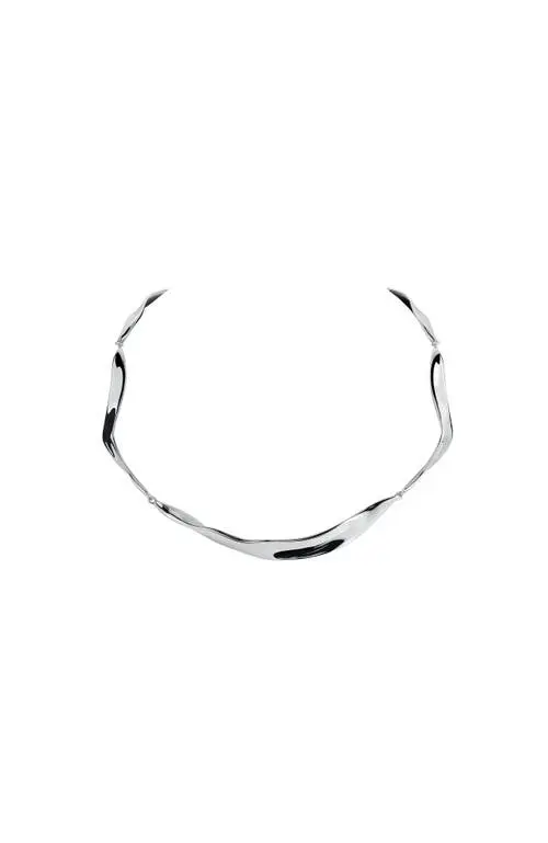 RETRO CHIC Ripple Necklace - Silver