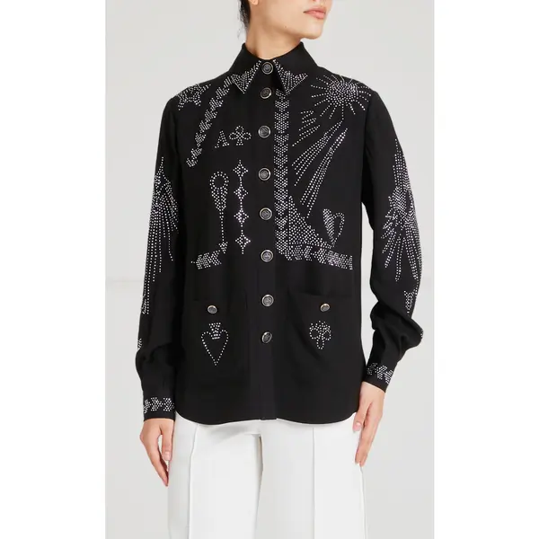 TEMPERLEY LONDON Embellished Shirt Jacket - Black