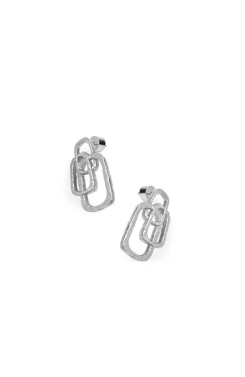 RETRO CHIC Roman Arc Earrings - Silver