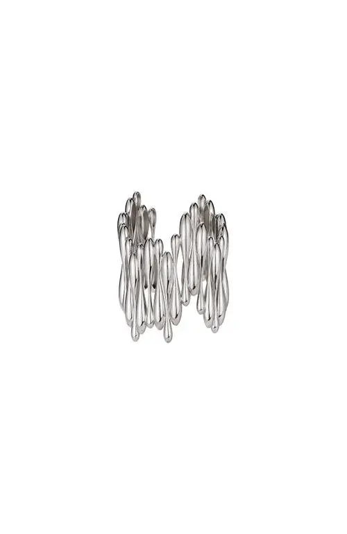 RETRO CHIC Rain Drop Bangle - Silver
