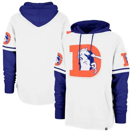 '47 Denver Broncos Throwback Shortstop Pullover Hoodie - White