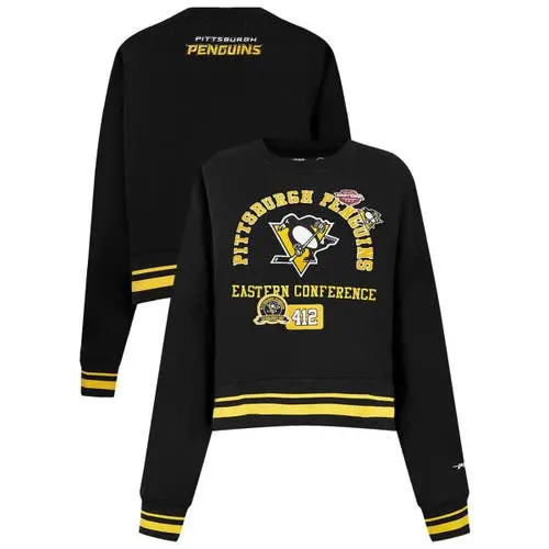 PRO STANDARD Pittsburgh Penguins Area Code Cropped Pullover Sweatshirt
