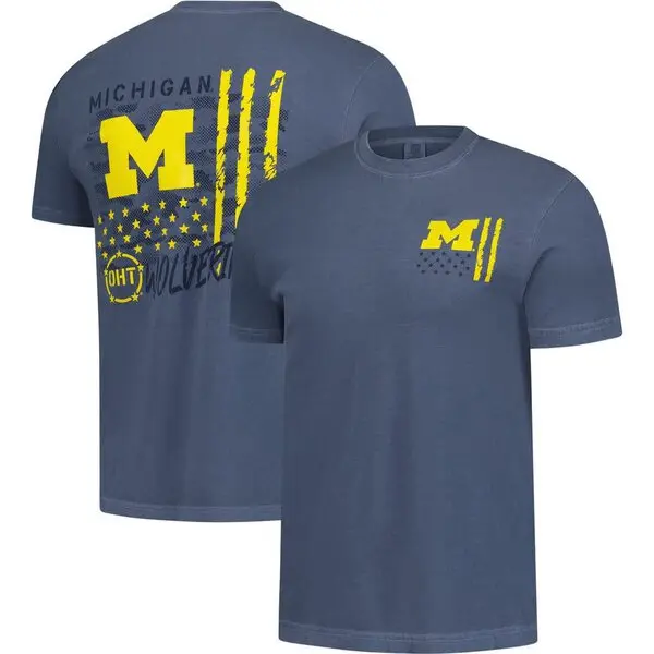 IMAGE ONE Michigan Wolverines Comfort Colors Oht Camo Overlay T-shirt - Navy