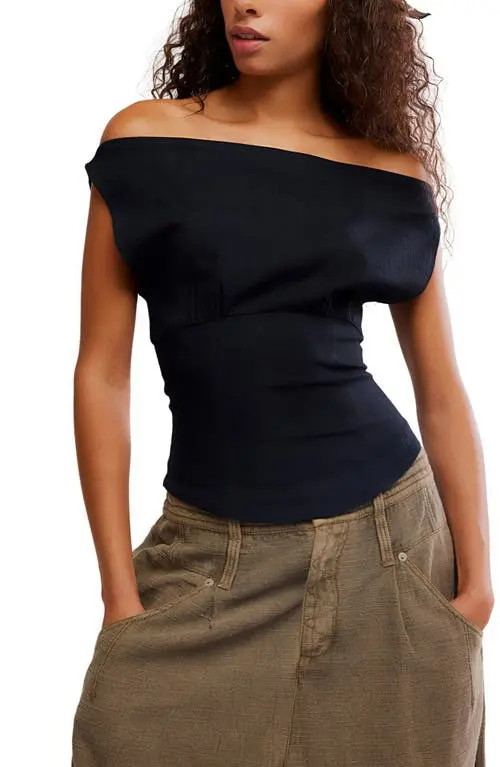 Free People Off-the-shoulder Top - Black