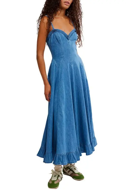 Free People Another Season Denim Midi Dress - Boardwalk Blue