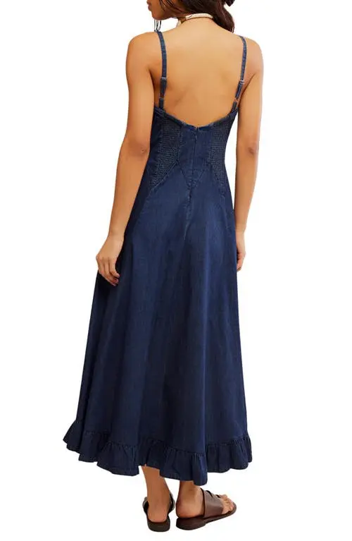 Free People Another Season Denim Midi Dress - Rinse