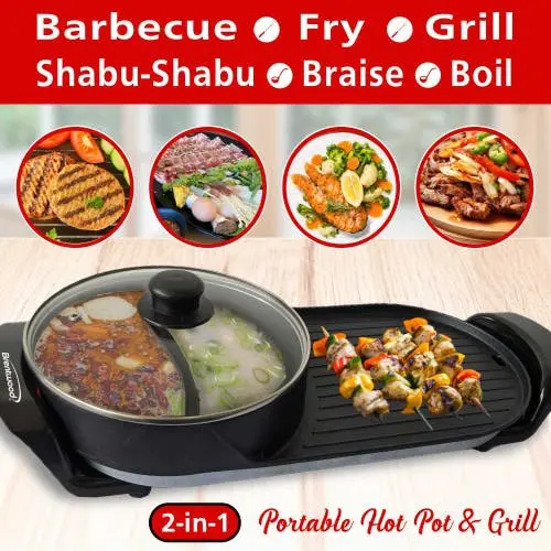 BRENTWOOD Electric Hot Pot And Korean Bbq Grill