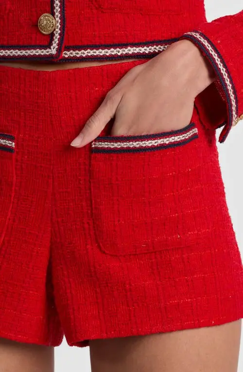 Alice + Olivia Troy Tweed Shorts - Chili Pepper