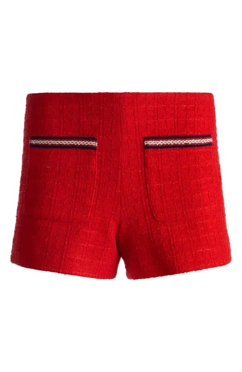 Alice + Olivia Troy Tweed Shorts - Chili Pepper