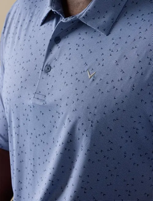 CALLAWAY Big & Tall Chevron Gingham-printed Performance Polo Shirt