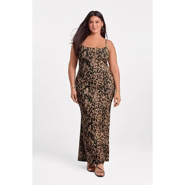 S3 APPAREL Sculpting Shapewear Cami Maxi Dress - Dolce Leopard