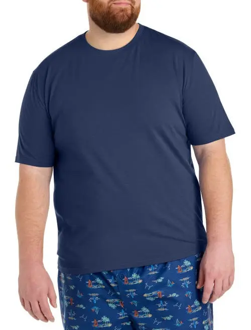 HARBOR BAY BY DXL Big & Tall 3 Pk Active Stretch Crewneck T-shirts - Peacoat