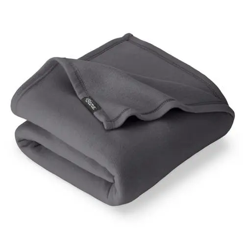 BARE HOME Lightweight Polar Fleece Blanket - Forged Iron Grey